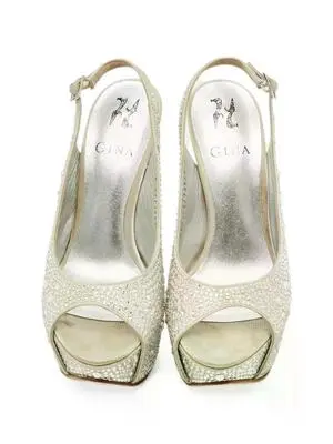 GINA Crystal-embellished Platform Sandals