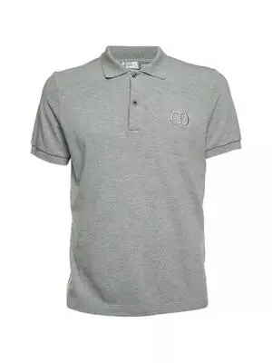 Dior Logo-embroidered Piqué Polo Shirt - Grey