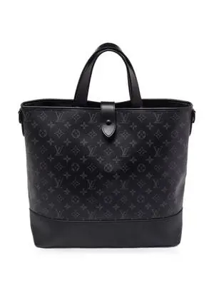 LOUIS VUITTON Saumur Eclipse Monogram Tote Bag - Black
