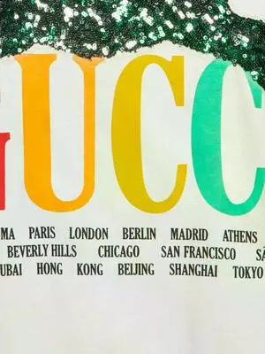 Gucci Sequin-tiger Logo-print T-shirt