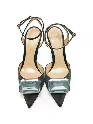 GIANVITO ROSSI Crystal-embellished Ankle Strap Pumps - Black