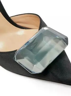 GIANVITO ROSSI Crystal-embellished Ankle Strap Pumps - Black