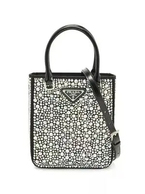 Prada Small Panier Crystal-embellished Tote Bag