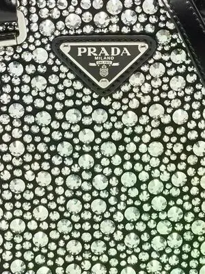 Prada Small Panier Crystal-embellished Tote Bag