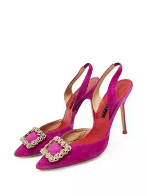 Carolina Herrera Embellished-buckle Slingback Pumps