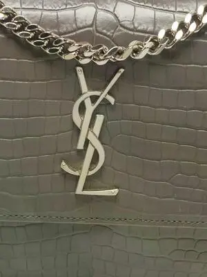 Saint Laurent 2017 Medium Sunset Croc-embossed Shoulder Bag