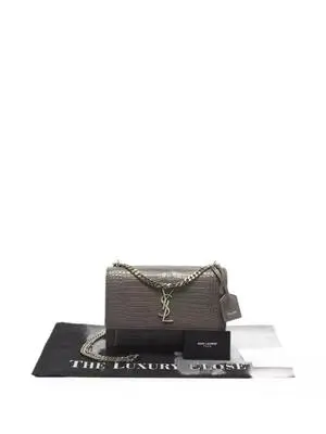 Saint Laurent 2017 Medium Sunset Croc-embossed Shoulder Bag