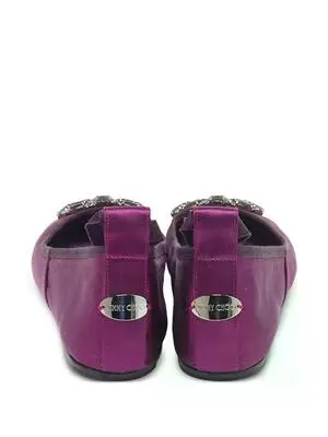 JIMMY CHOO Grace Crystal-embellished Ballet Flats