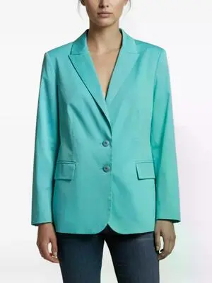 Marina Rinaldi Fitted Sateen Blazer - Blue