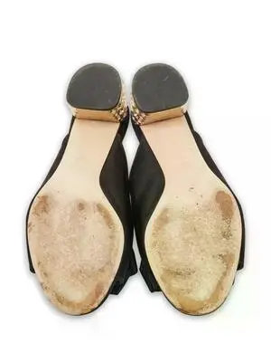 Miu Miu Bow Crystal-embellished Block Heel Sandals