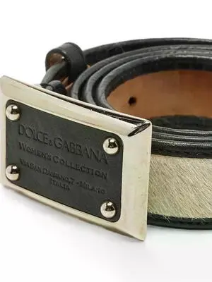 Dolce & Gabbana Logo-plaque Calf Hair Belt