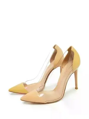 GIANVITO ROSSI Plexi Pointed-toe Pumps - Neutrals