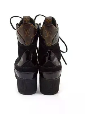 LOUIS VUITTON Laureate Monogram Combat Boots