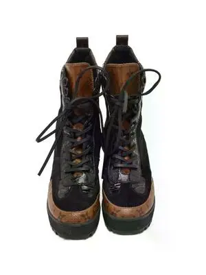 LOUIS VUITTON Laureate Monogram Combat Boots