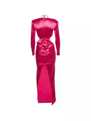 Elisabetta Franchi Cut-out Lamé Maxi Dress