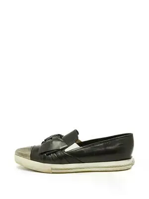 Miu Miu Leather Knot Bow Loafers