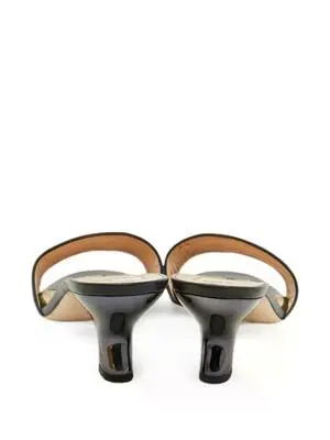 Fendi Logo Sandals - Black