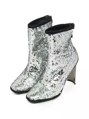 GIUSEPPE ZANOTTI Sequinned Ankle Boots - Silver