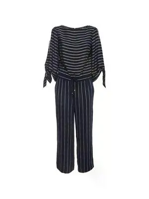 Ralph Lauren Striped Crepe Jumpsuit - Blue