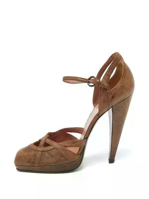 Miu Miu Square Toe Crossover Strap Pumps