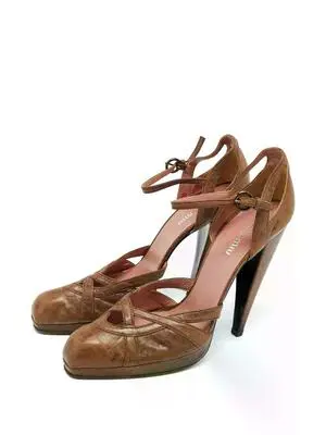 Miu Miu Square Toe Crossover Strap Pumps