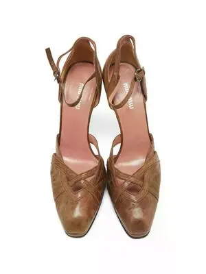 Miu Miu Square Toe Crossover Strap Pumps