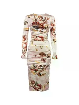 Dolce & Gabbana Baroque Midi Dress - Pink