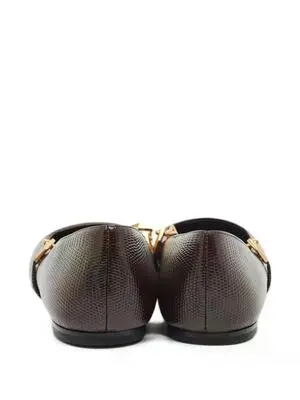 JIMMY CHOO Tilda Lizard-embossed Ballet Flats