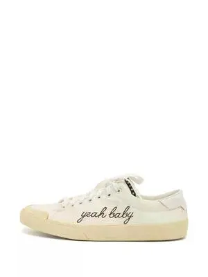 Saint Laurent Court Classic Embroidered Sneakers - Neutrals