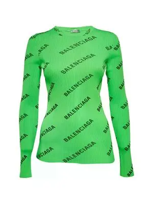 Balenciaga Logo-print Sweater - Green