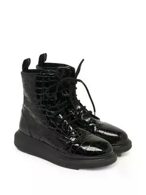 Alexander McQueen Oversized Croc-embossed Boots