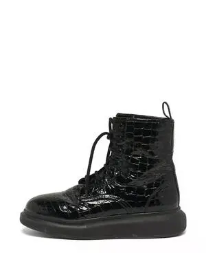 Alexander McQueen Oversized Croc-embossed Boots