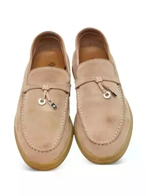 Loro Piana Summer Charms Walk Suede Loafers