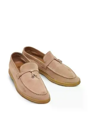 Loro Piana Summer Charms Walk Suede Loafers