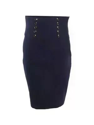 Burberry High-waist Pencil Midi Skirt - Blue