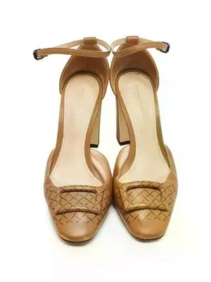 Bottega Veneta Intrecciato Buckle Ankle Strap Pumps