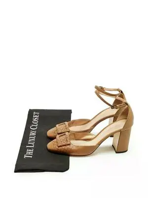 Bottega Veneta Intrecciato Buckle Ankle Strap Pumps