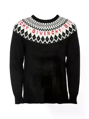 Givenchy Crew Neck Long Sleeve Sweater - Black