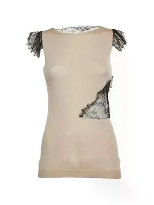Valentino Garavani Lace Knit Tank Top - Neutrals