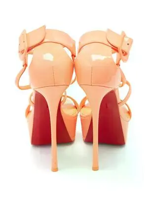 CHRISTIAN LOUBOUTIN Patent Leather Platform Stiletto Heeled Sandals