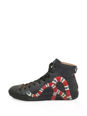 Gucci Kingsnake Print Leather High-top Sneakers