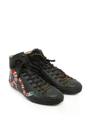 Gucci Kingsnake Print Leather High-top Sneakers