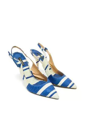 DOLCE & GABBANA Dolce & Gabbana Brocade Fabric Pointed-Toe Slingback Pumps