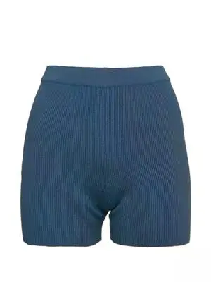 Jacquemus Ribbed Knitted Shorts - Blue