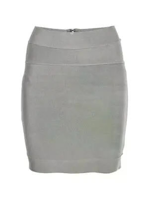 Herve Leger Bandage Knit Mini Skirt - Grey