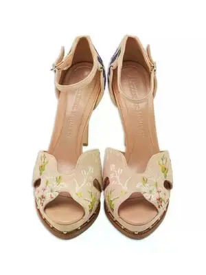 Alexander McQueen Embroidered Ankle-strap Heeled Sandals