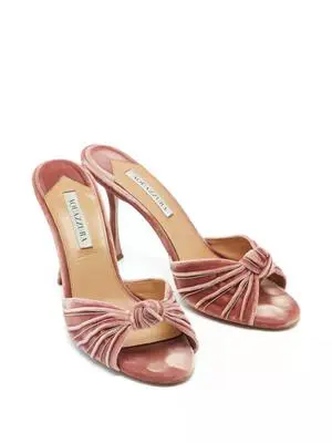 AQUAZZURA Velvet Knot Detail Stiletto Sandals