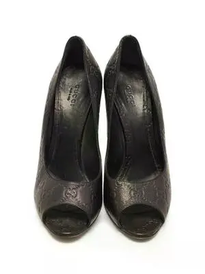 Gucci Leather Guccissima Peep-toe Pumps