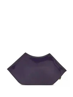 Marni Zip Leather Clutch Bag - Purple
