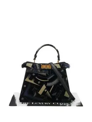 Fendi 2022 Peekaboo Iseeu Medium Printed Velvet Top Handle Bag